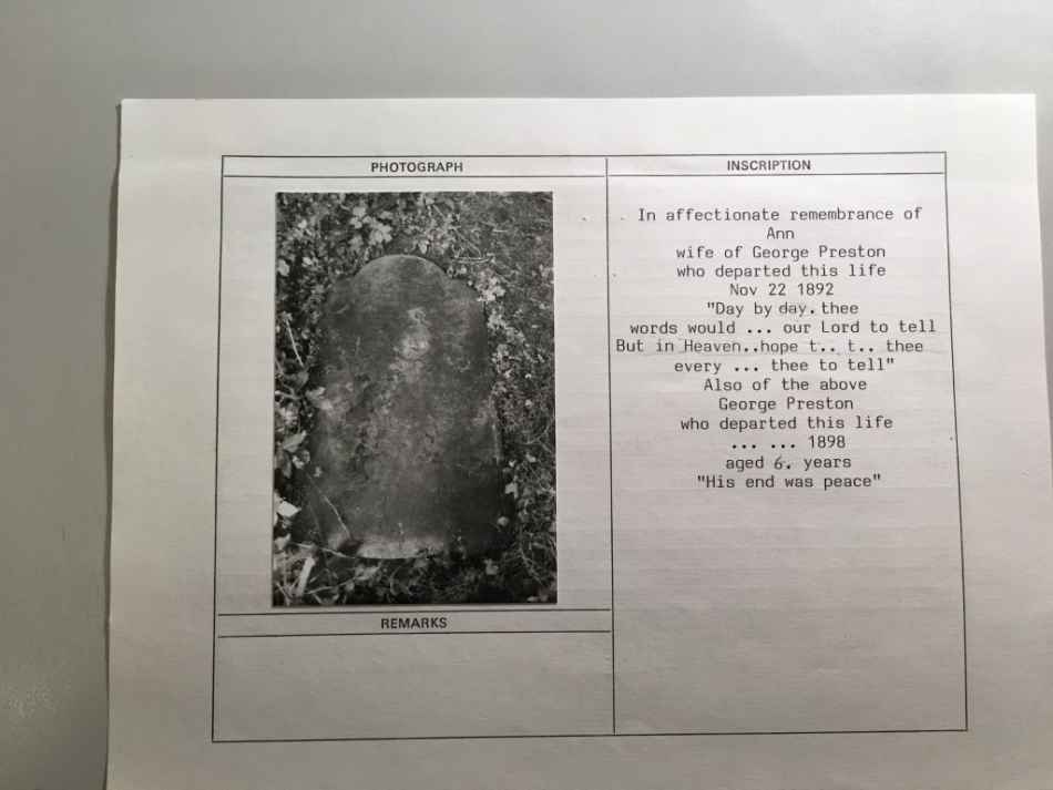 Preston plot | Rectory Lane Cemetery, Berkhamsted